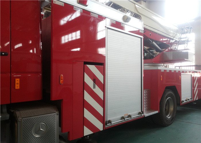 Single Cab Tiller บันไดเลื่อนรถดับเพลิง, V Type Engine Mid Mount ...
